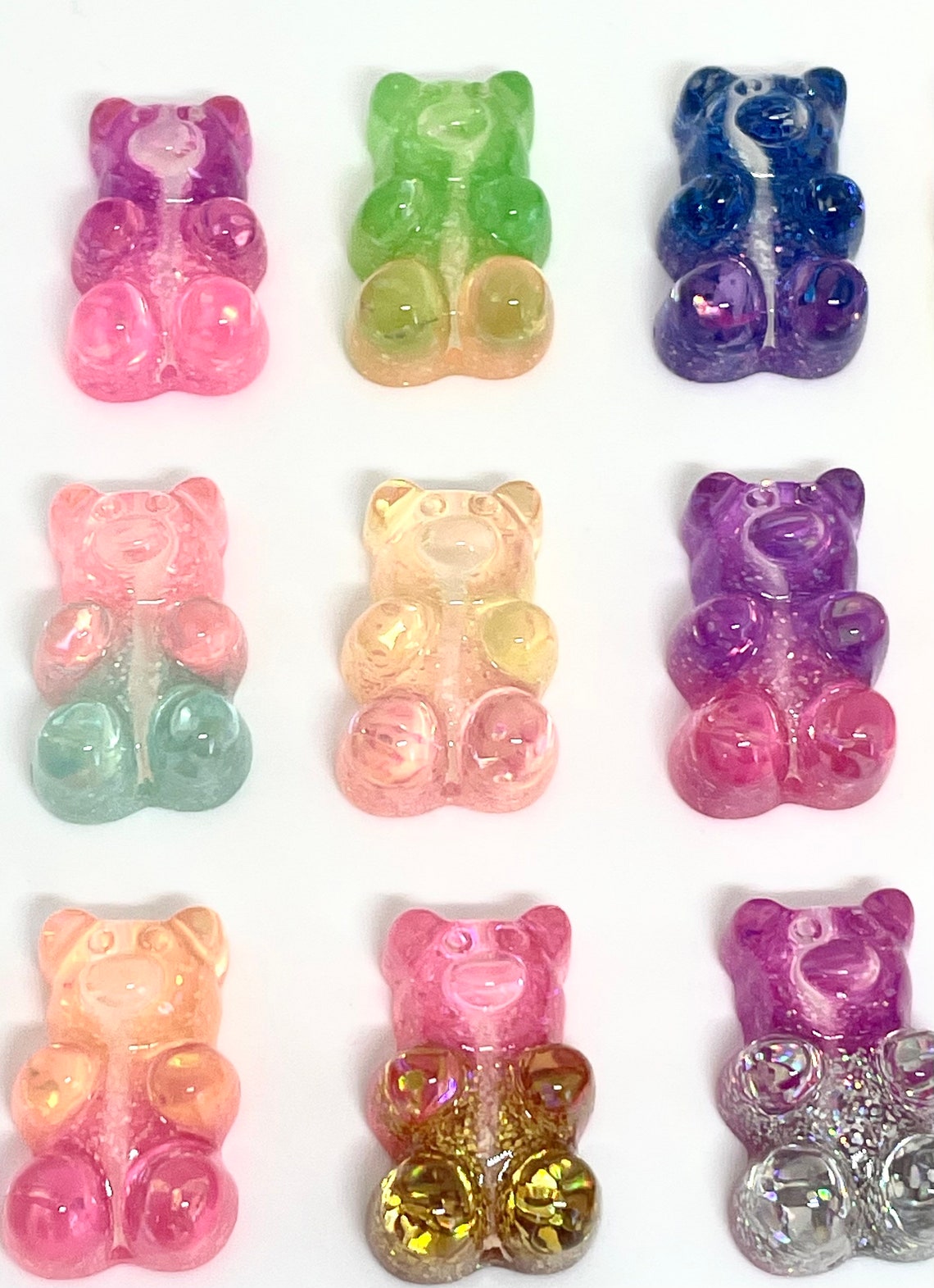Resin Gummy Bear Beads for Earrings Two-toned Gummy Bear - Etsy