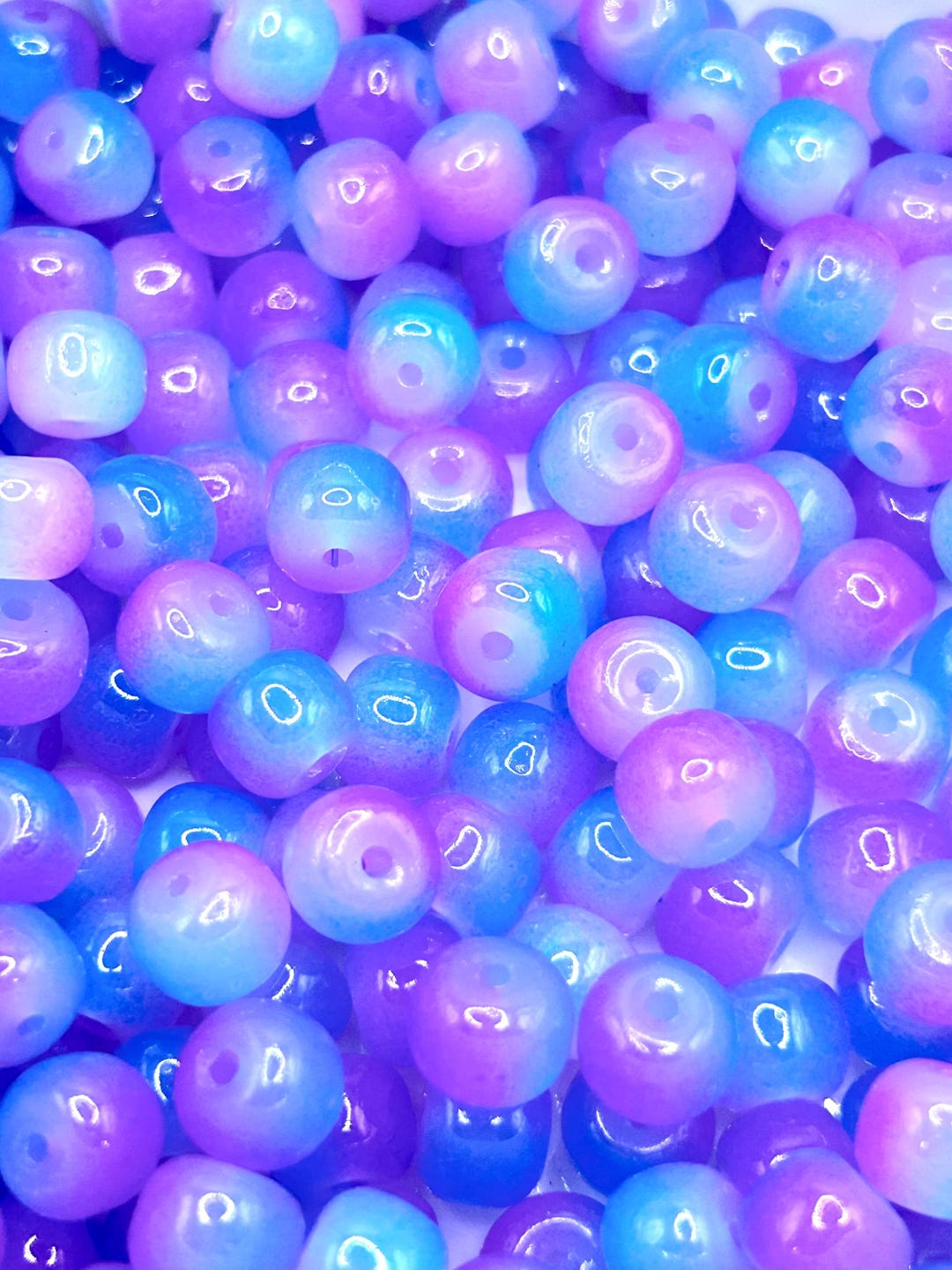 8mm Milky Mermaid Ombre Apple Beads, Unique Jewelry Craft Supplies - Etsy