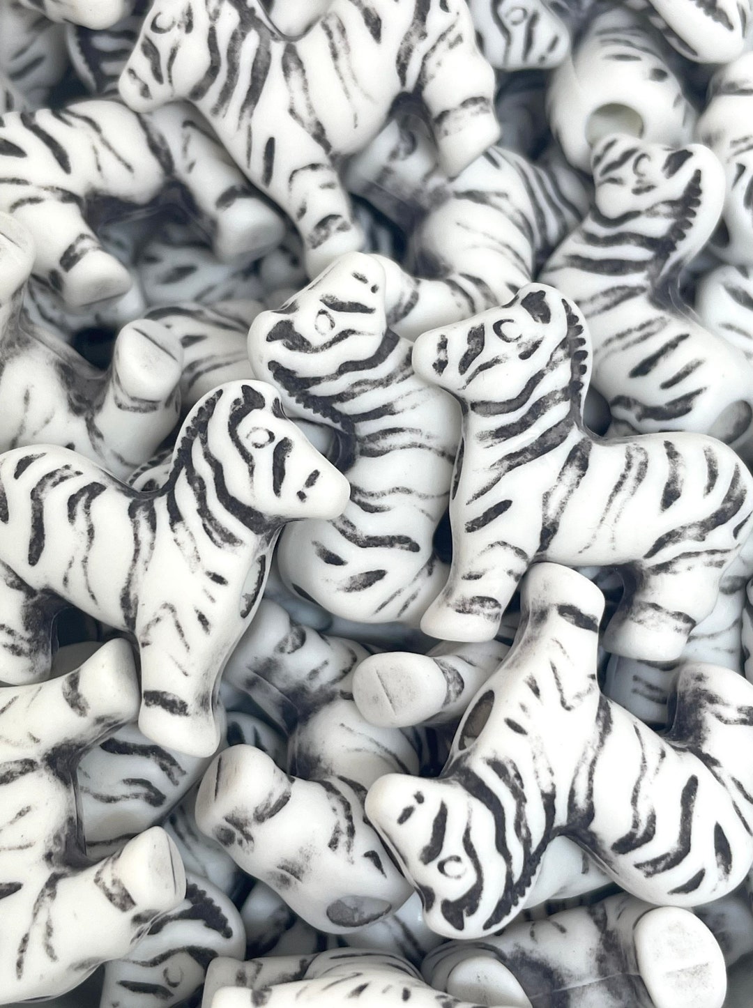 Black and White Antique Style Zebra Beads for Jewelry Making, Bead ...