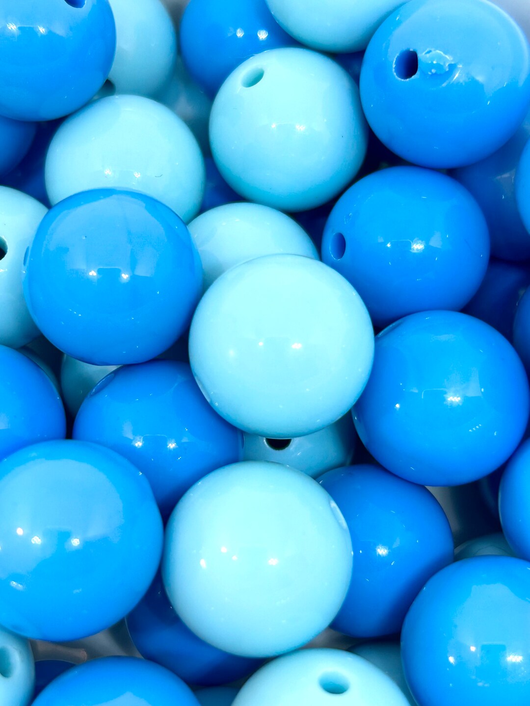 20mm Chunky Ocean Blue Themed Bead Set, Mix, Assortment, Bright Colored ...