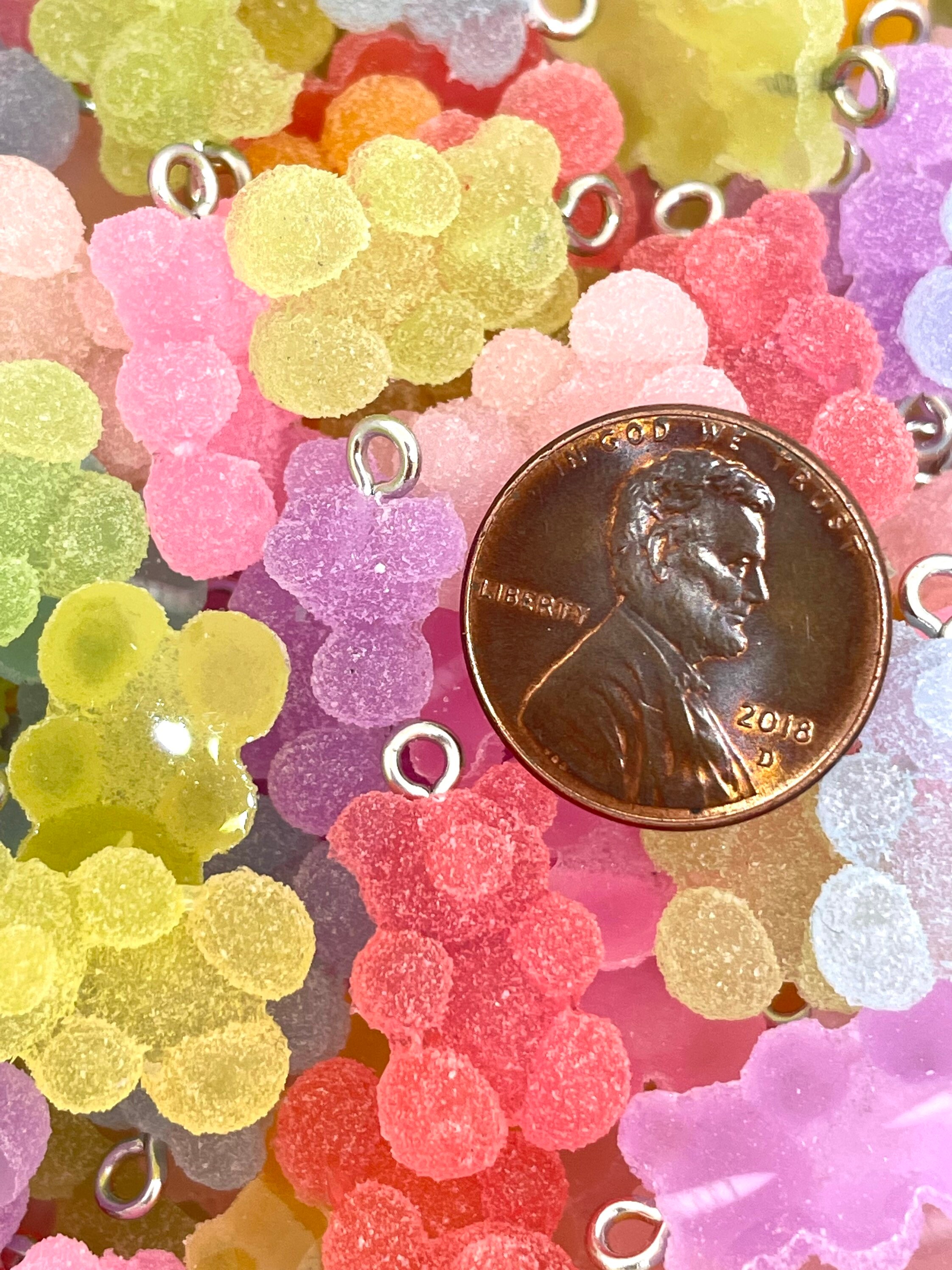 Sugar Gummy Bear Beads for Jewelry Making, Fake Candy, Gummy Bear Charm ...