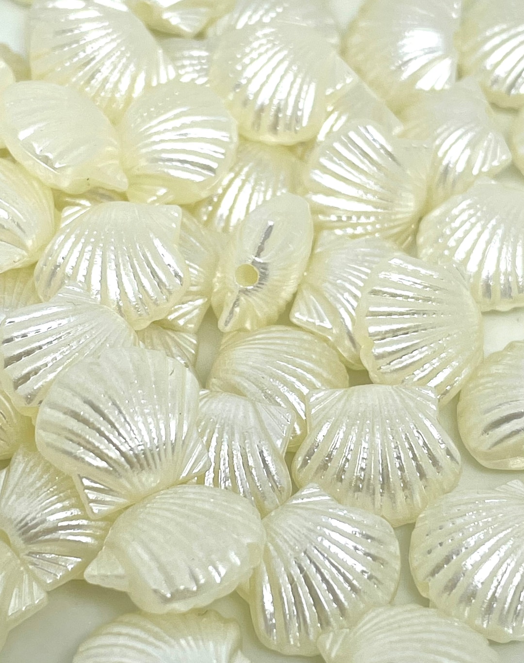 13mm Cream Mermaid Shell Beads, Kawaii Ocean Jewelry Supplies - Etsy