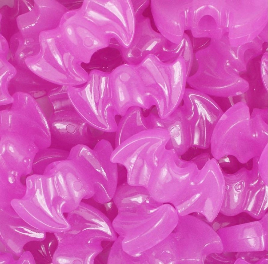 Neon Purple Bat Beads, Halloween Beads for Kids, Halloween Beads for ...
