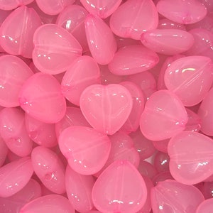 Light Pink Translucent Heart Beads - Lovely Jewelry Making Supplies - Etsy