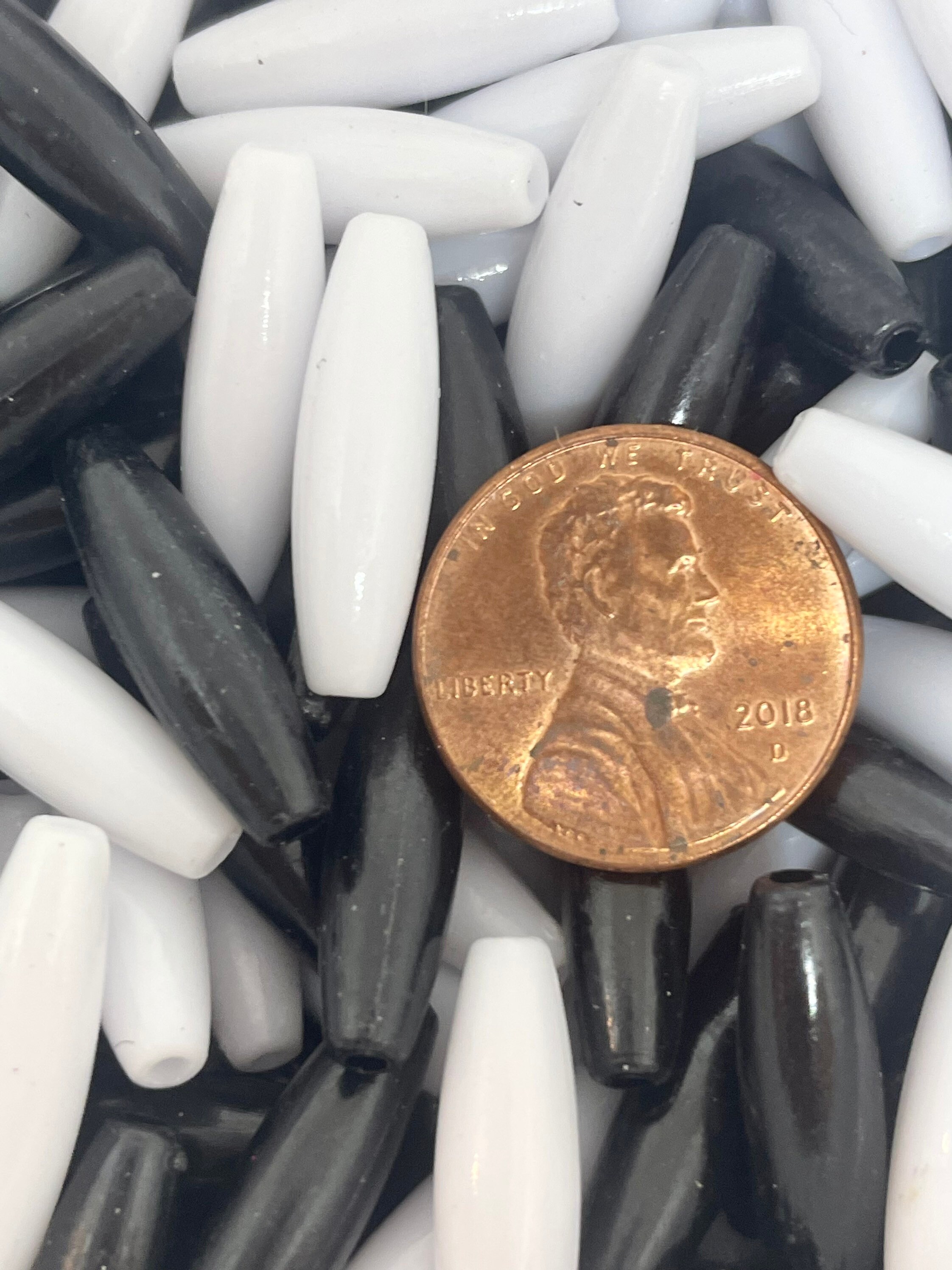 Black and White Mod Spaghetti Beads Modern Beads Tube Beads - Etsy