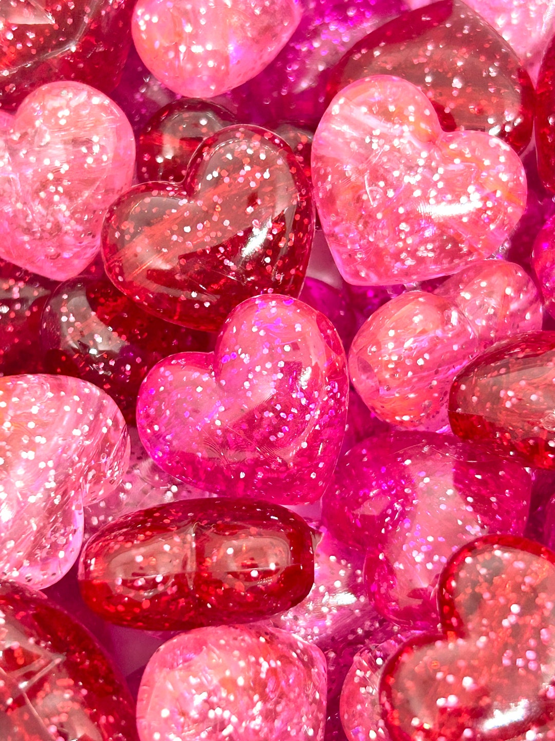 Chunky Sparkle Love Beads for Valentine's Day Jewelry, Bracelet - Etsy