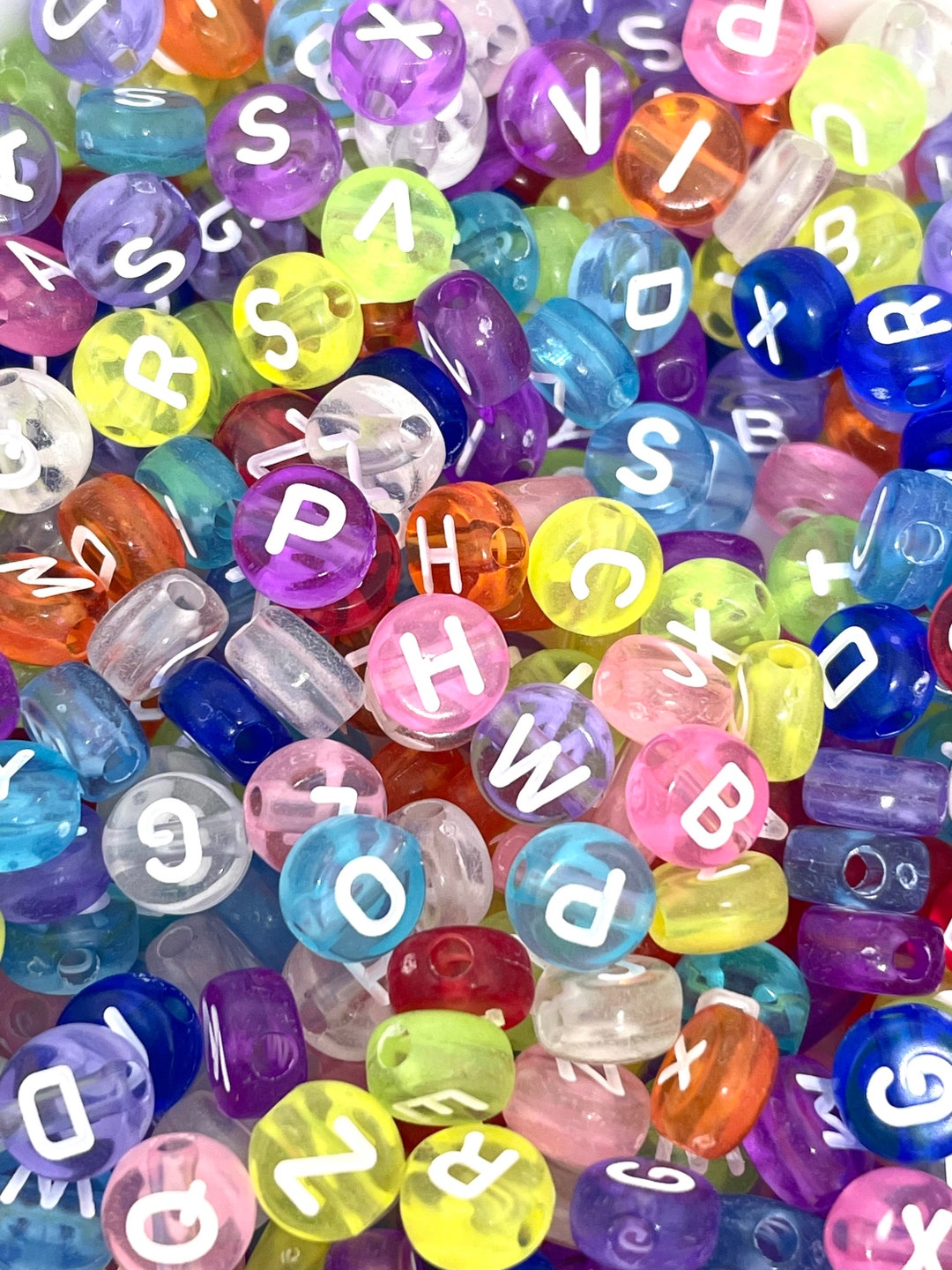 Colorful Letter Bead Mix, Rainbow Alphabet Beads for Name Bracelet ...