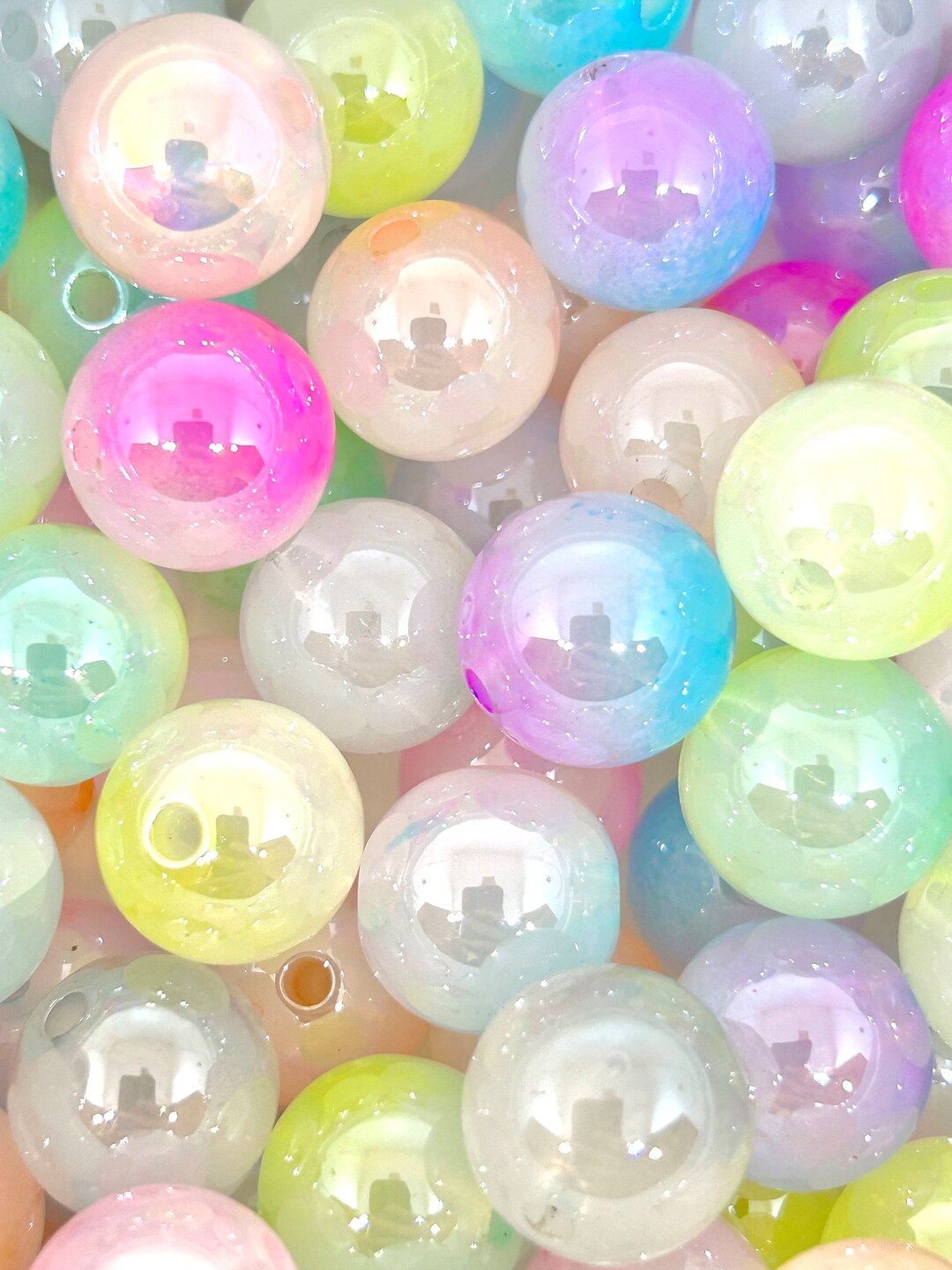 16mm Chunky Milk Bubble Beads Mix - Etsy