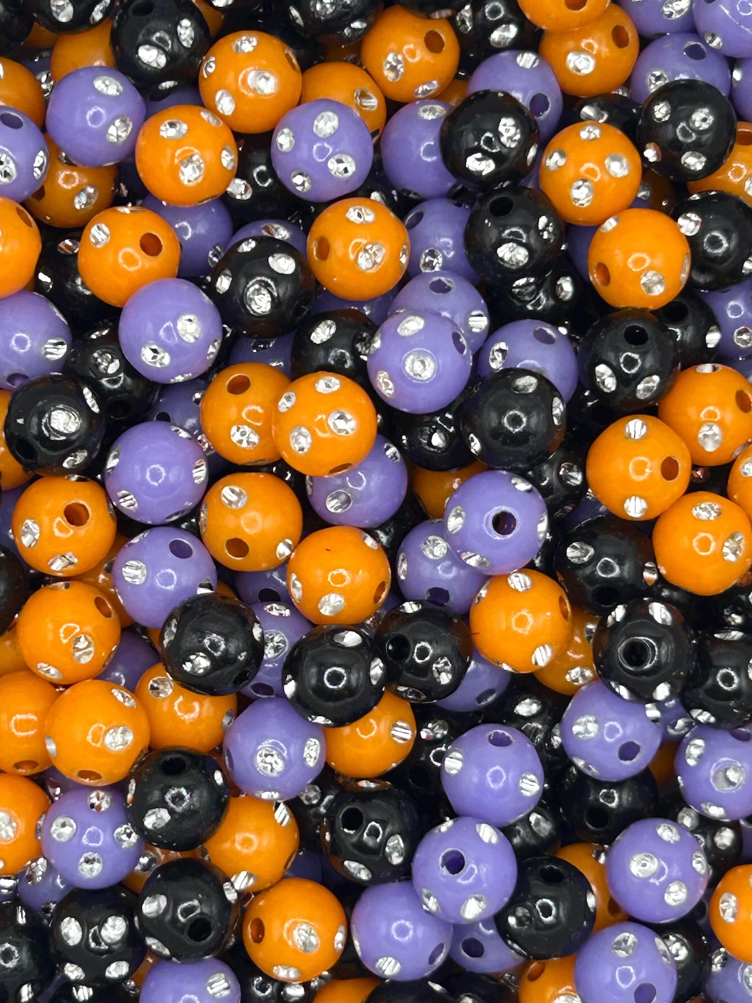 8mm Bewitched Magic Bead Mix, Halloween Rhinestone Round Beads for ...