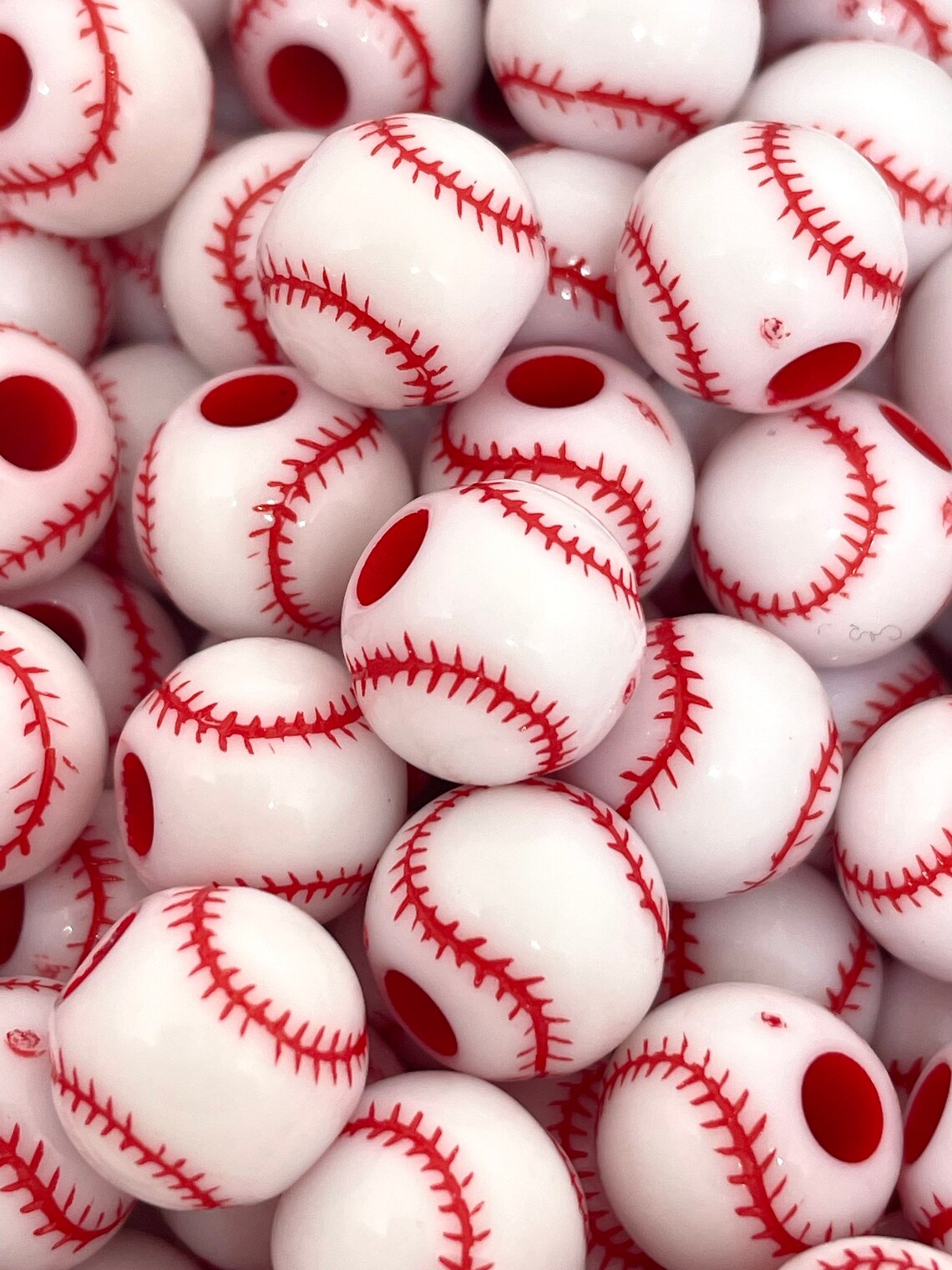 Sports Baseball Beads for Lanyard, Keychain, Baseball Charm, Baseball ...