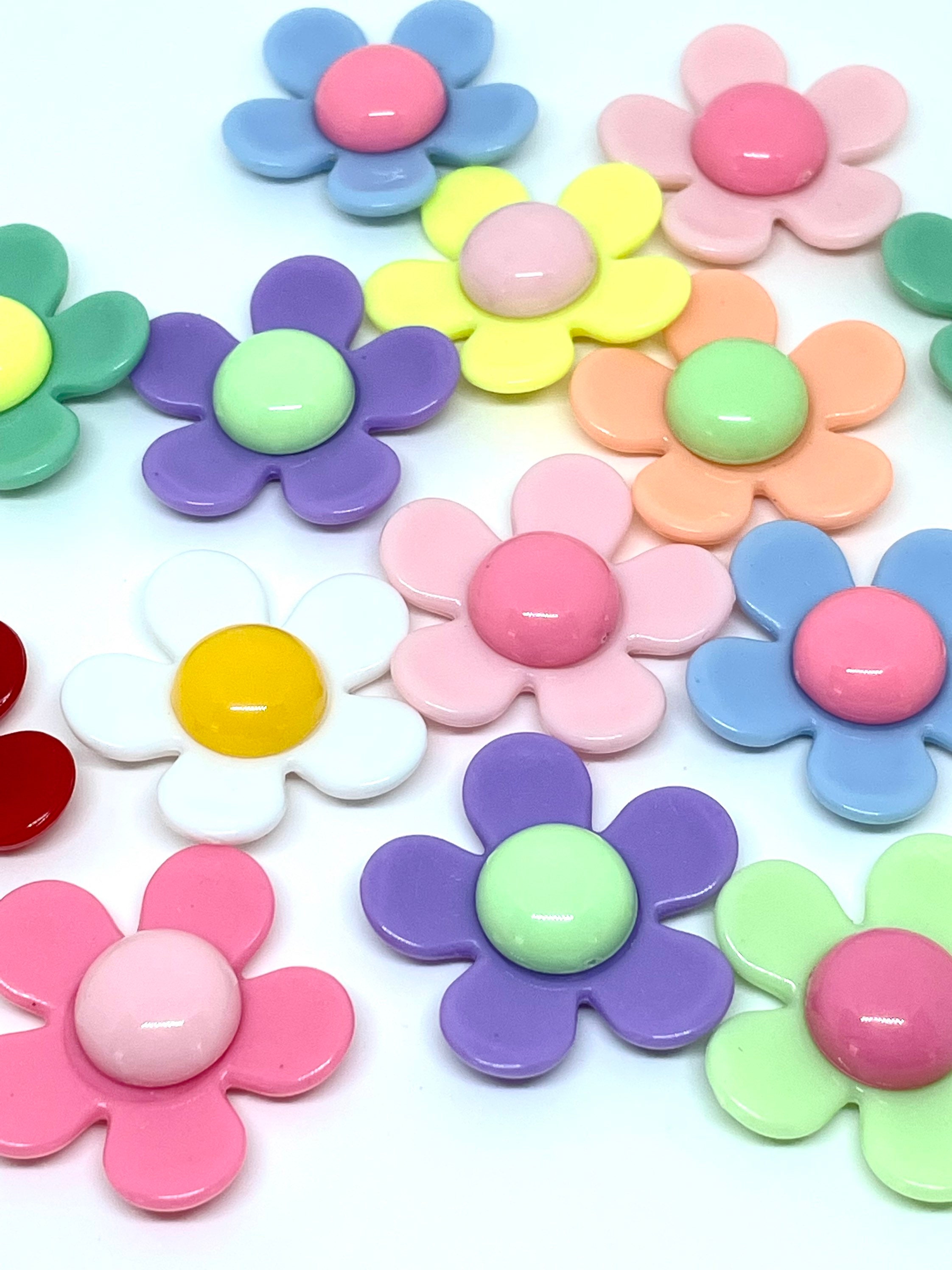 Daisy Beads for Necklace, Large Flower Beads, 28mm Beads for Necklace ...