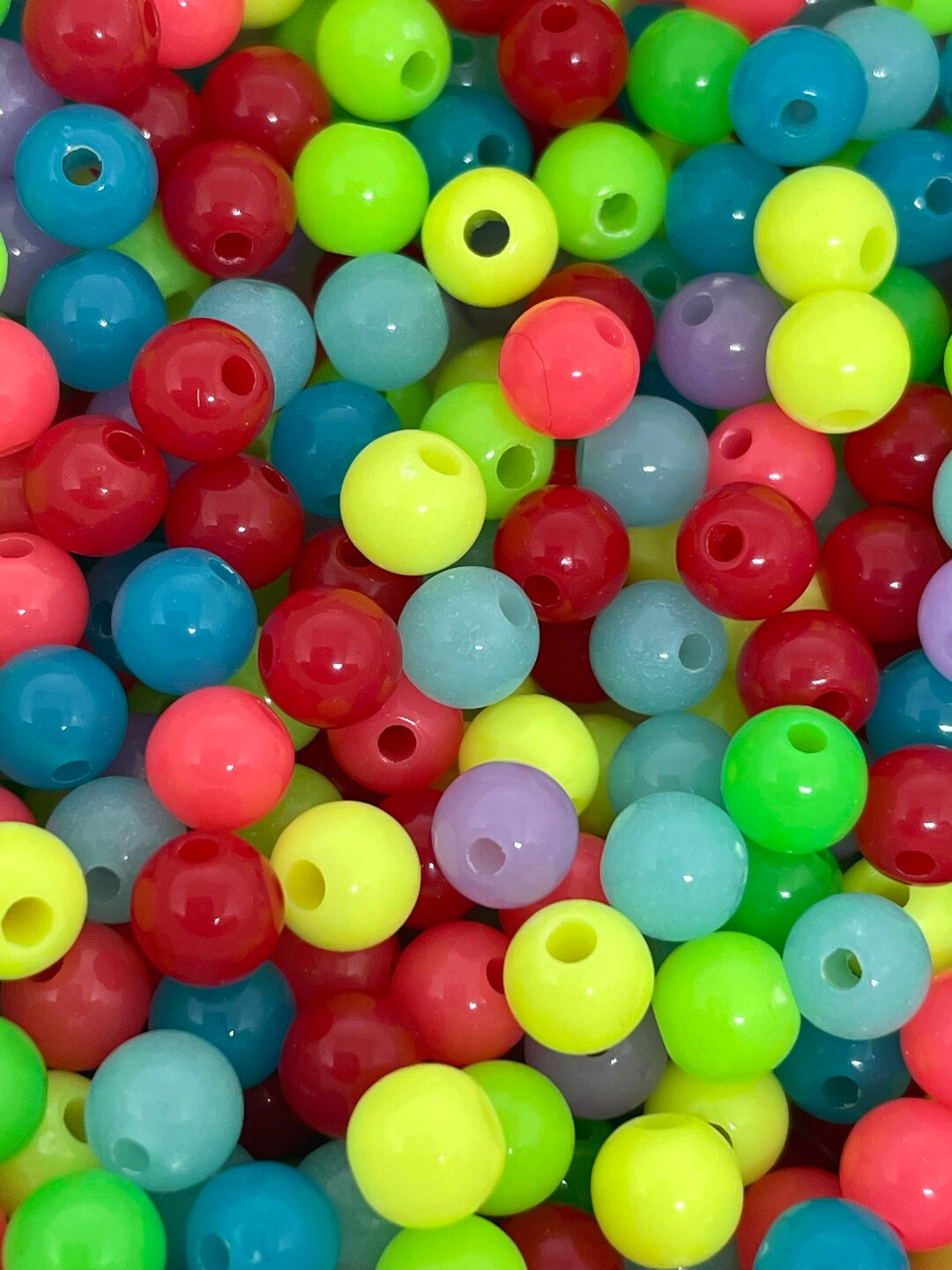 Neon Beads Round Spacer Beads Pastel Beads - Etsy