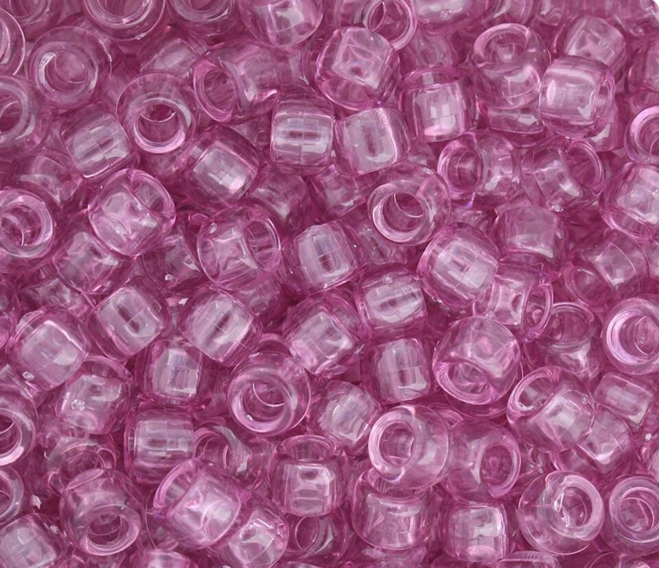 Translucent Rose Beads Translucent Pink Beads Kandi Beads - Etsy