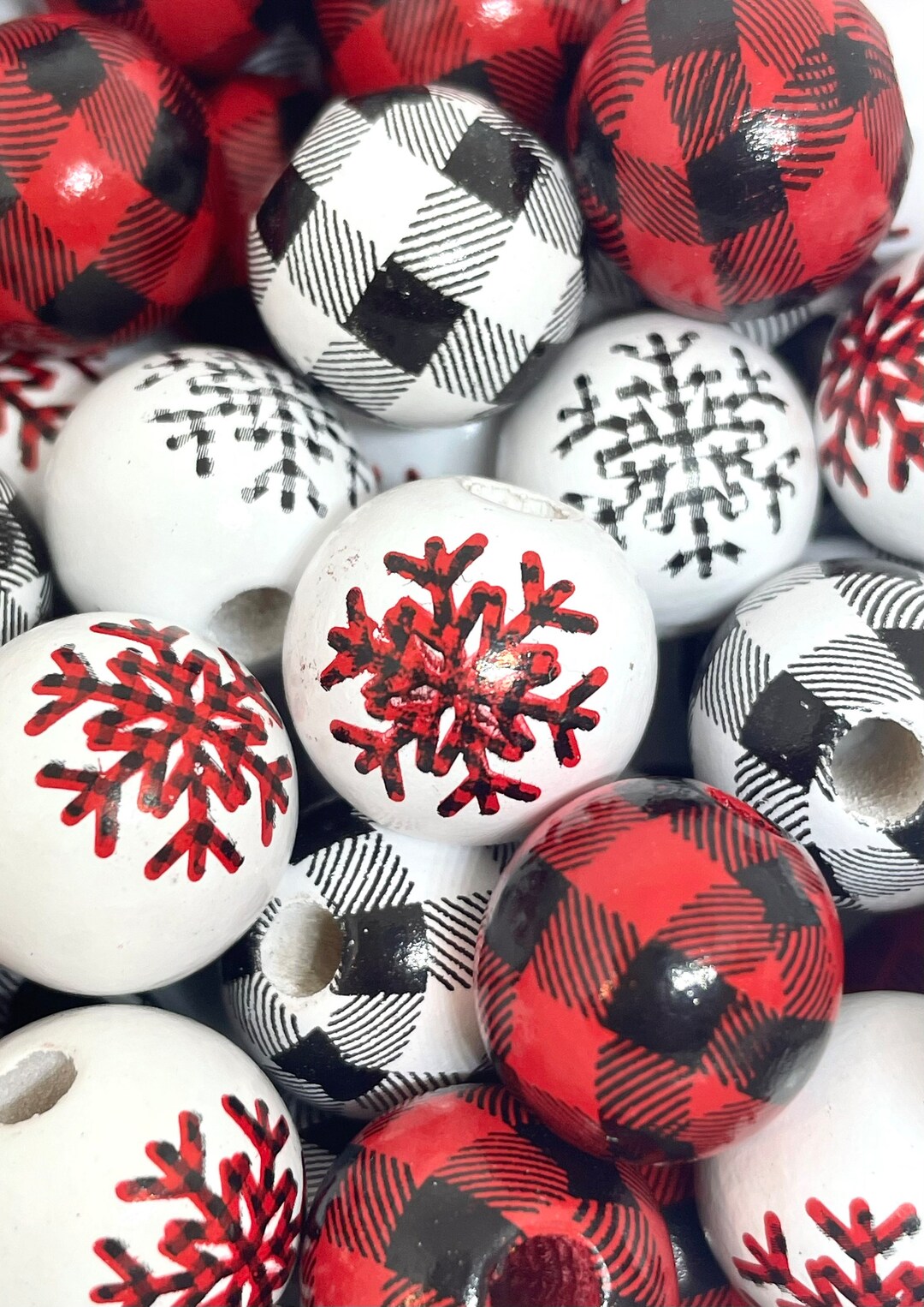 Winter Bead Mix, Christmas Beads for Garland, Snowflake Beads, Buffalo ...