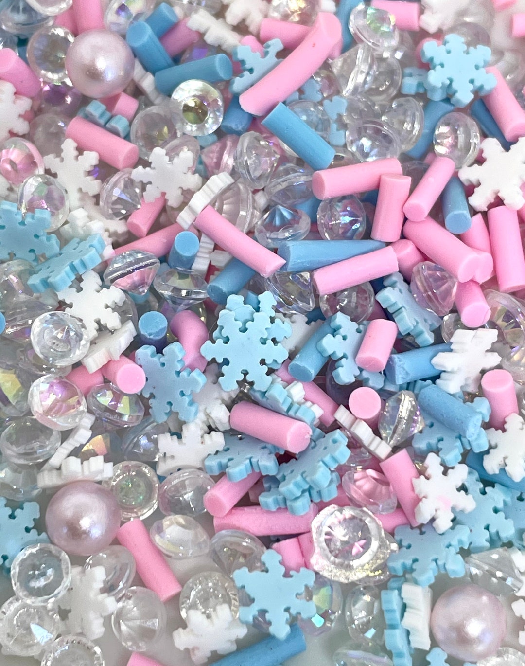 Christmas Snow Fake Sprinkle Mix, Clay Sprinkles, Frozen Faux Sprinkles ...