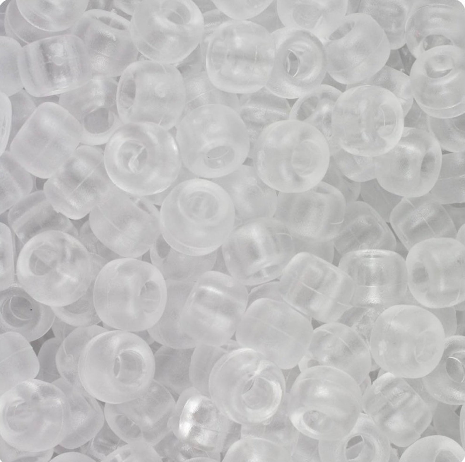 Frosted Clear Beads, Matte Beads, Kandi Beads, Clear Pony Beads ...