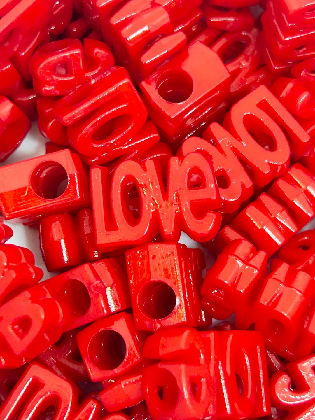 Bright Red Love Word Beads, Valentine's Day - Etsy