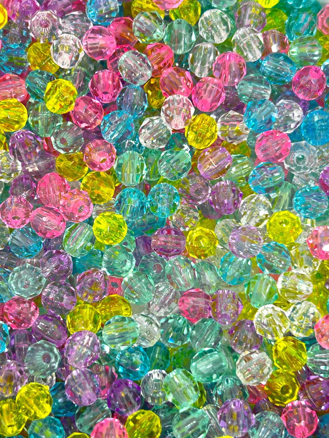 6mm Transparent Pastel Jelly Beads, Colorful Bead Mix, Jewelry Supplies ...