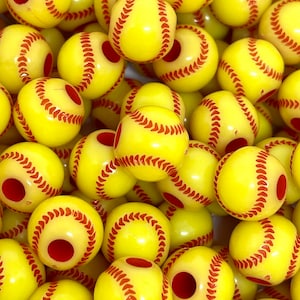 12mm Softball Beads, Soft Ball Beads, Sports Beads, Charms for Jewelry ...