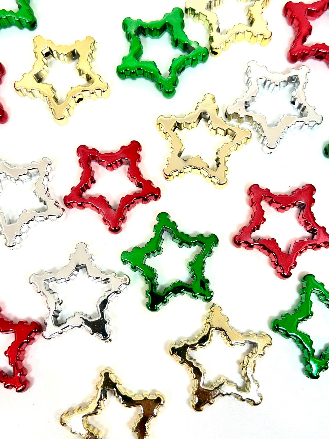 32mm Chunky Christmas Star Pendant Beads - Festive Elegance - Etsy