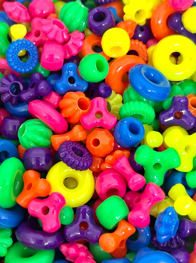 Neon Bright Bead Soup Mix, Bright Craft Assortment - Etsy