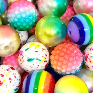 20mm Chunky Rainbow Bead Mix, Pride Bead Variety - Etsy