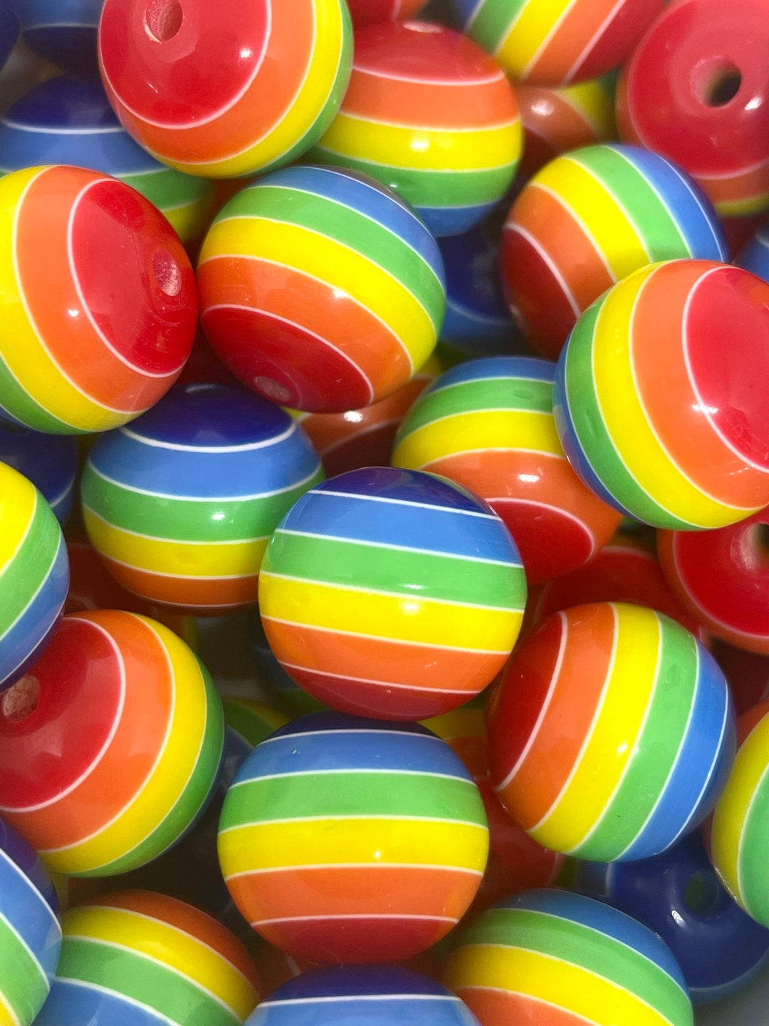 16mm Chunky Rainbow Beads, Pride Jewelry, LGBTQ, Rainbow Jewelry ...