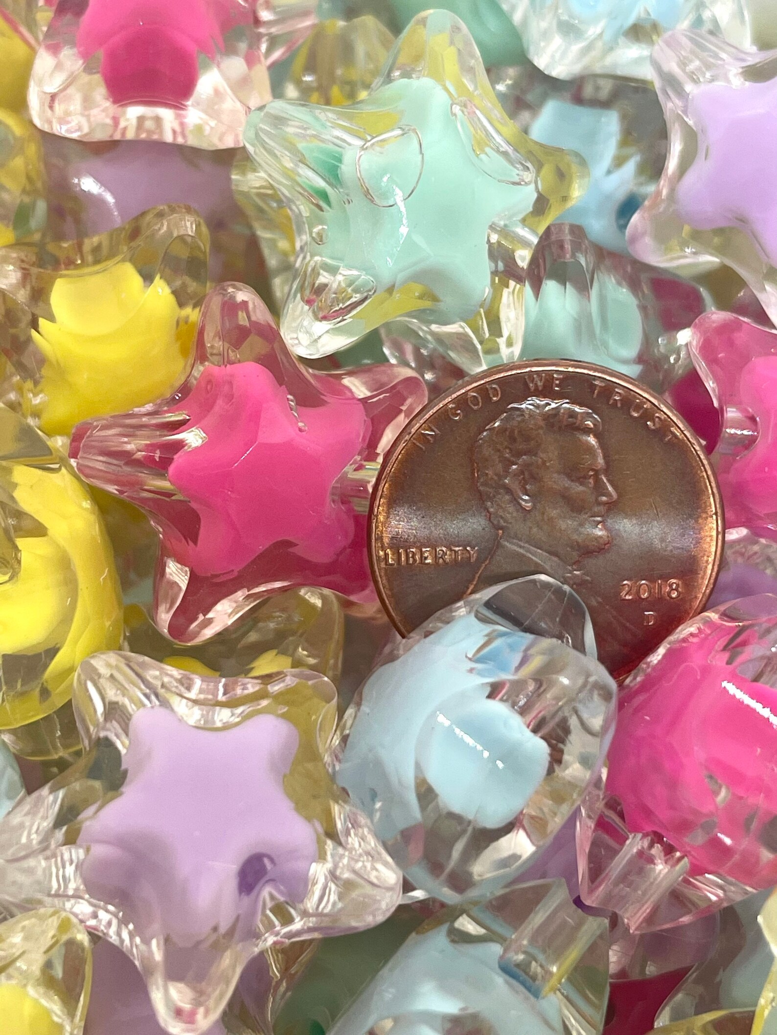 Chunky Pastel Stars for Jewelry Making, Star Beads, Star Charm for ...
