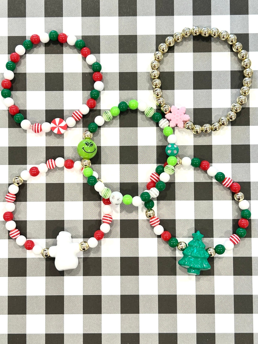 DIY Christmas Bracelet Kit Create a Festive Stack - Etsy