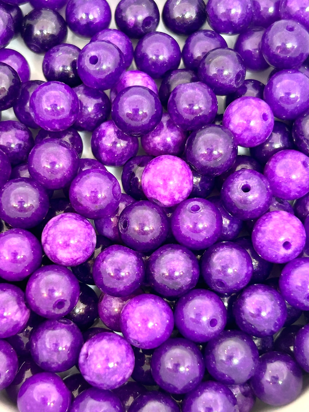 Dark Purple Natural Stone 8mm Round Beads - Perfect for Stunning ...