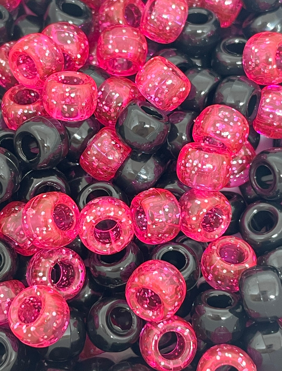 Magenta and Black Goth Girl Kandi Beads, Gothic Beads, Gothic Lolita ...