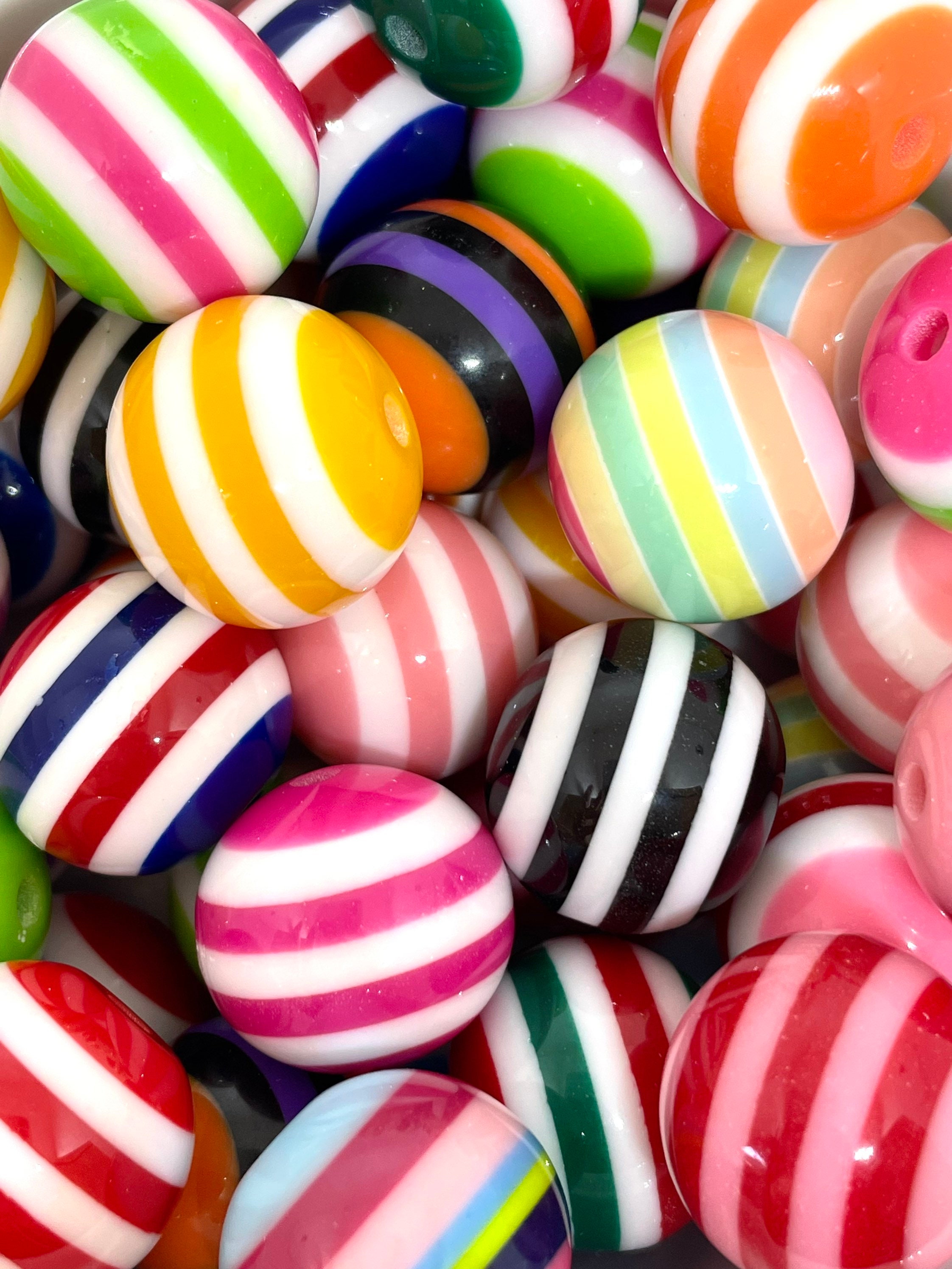 Chunky Striped Bead Assortment for Chunky Jewelry, Necklace, Bracelet ...