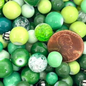 Gorgeous Green Bead Mix, Green Themed Beads for Jewelry Making, Bead ...