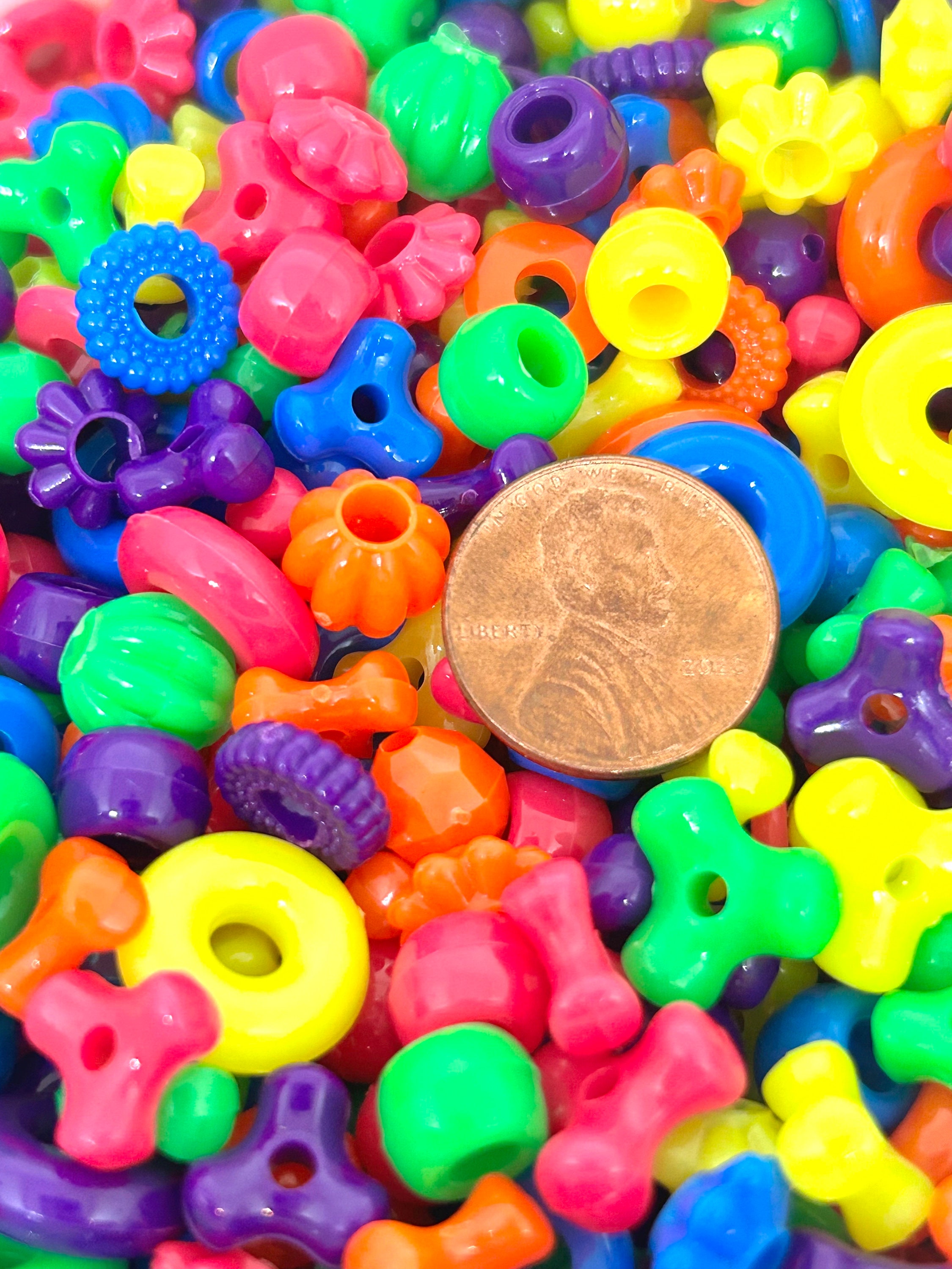 Neon Bright Bead Soup Mix, Bright Craft Assortment - Etsy