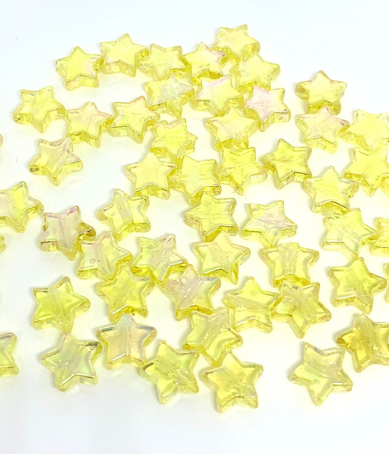 Yellow Star Beads Acrylic Beads 100pc Set - Etsy