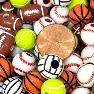 Sports Bead Set, Football, Basketball, Baseball, Tennis Ball ...