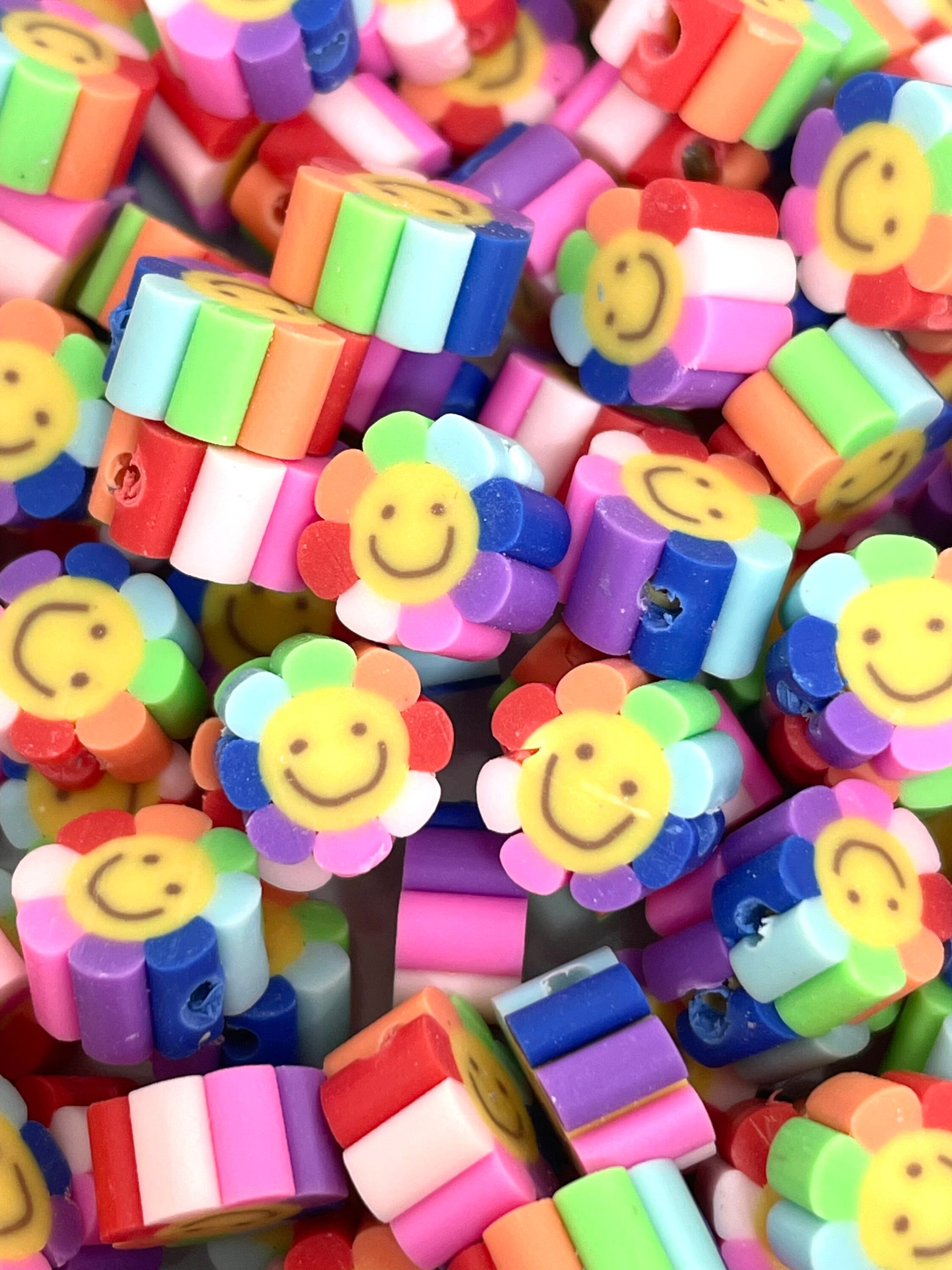 Smiley Face Beads Emoji Beads 10mm Polymer Clay Beads - Etsy