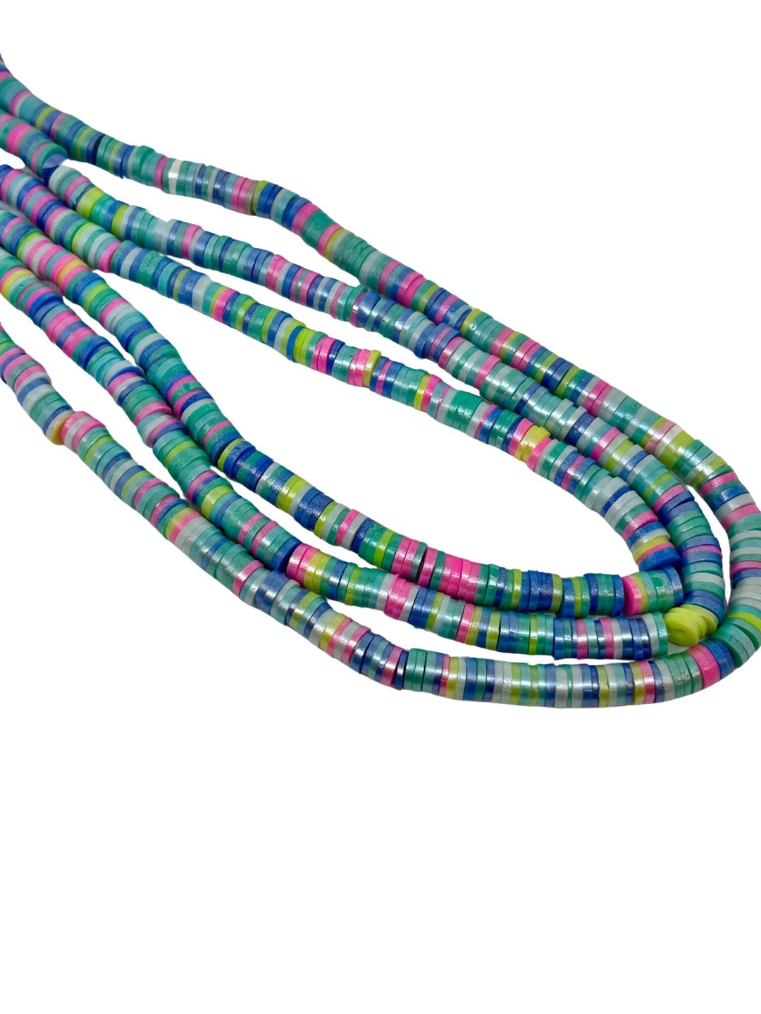 Iridescent Mermaid Heishi Beads, Ocean Themed Bead Strand, Jewelry ...