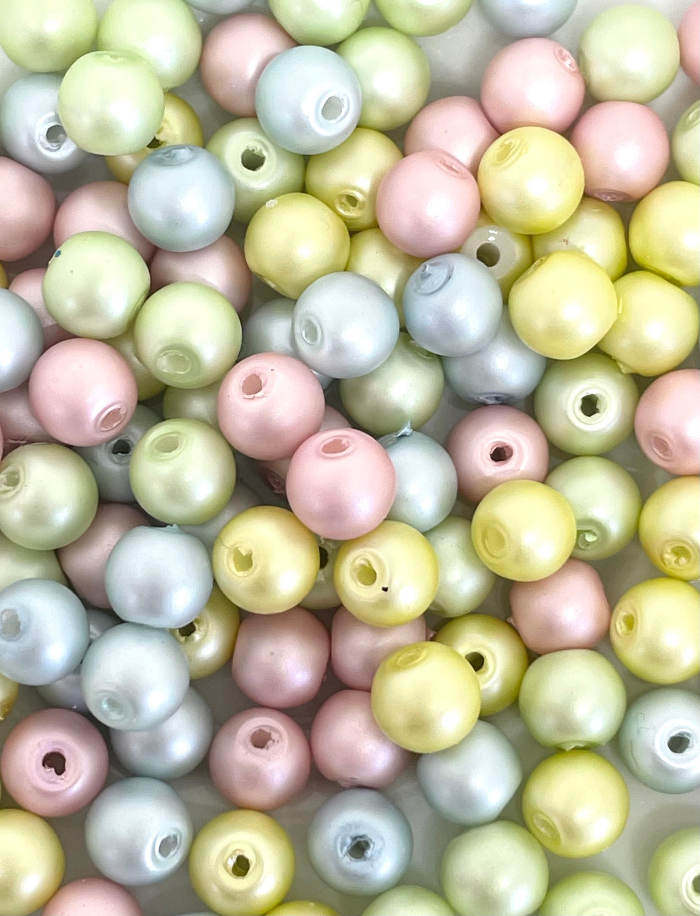 Pastel Glass Pearl Beads Pastel Beads for Easter Cute Beads - Etsy
