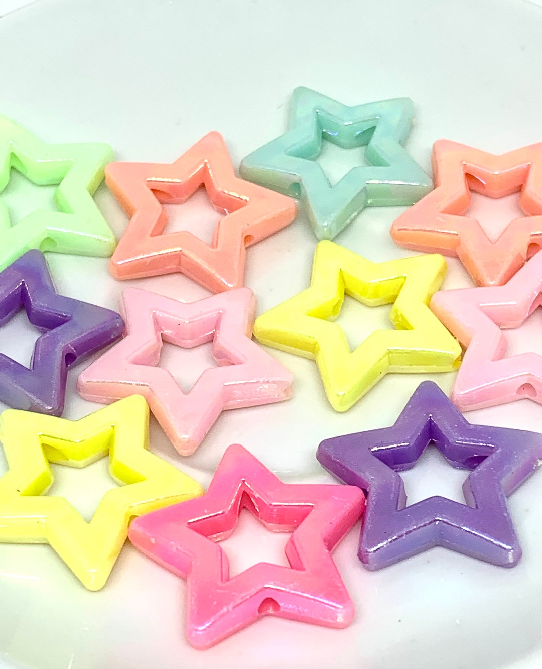 Shiny Pastel Star Beads, Pastel Beads, DIY Jewelry - Etsy