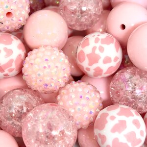 20mm Chunky Light Pink Bead Mix, Bold Jewelry Making Supplies, Craft ...