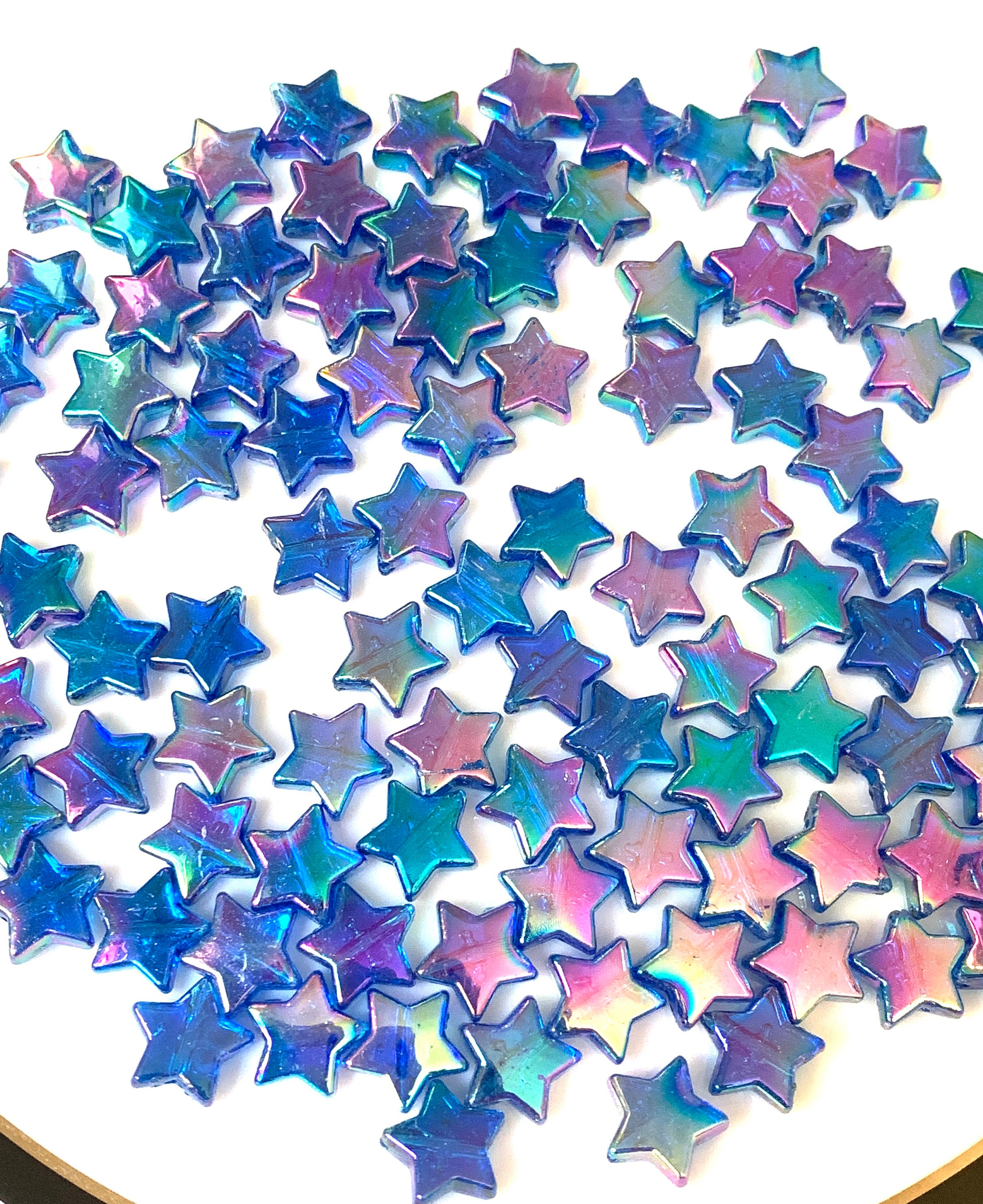 Shimmery Mermaid Purple Blue Star Beads, Acrylic Beads, 100pc Set - Etsy