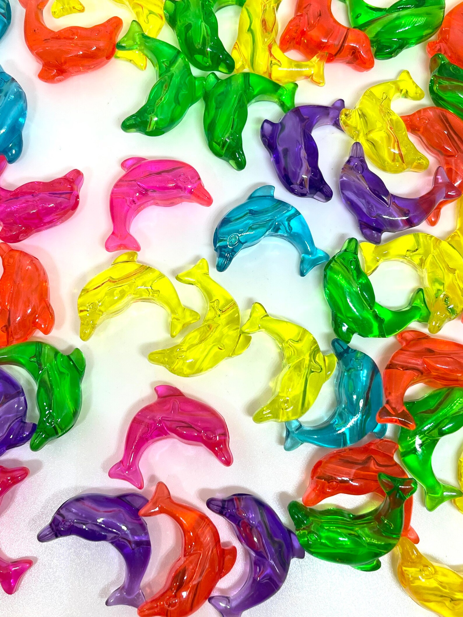 Translucent Rainbow Dolphin Bead Mix for Jewelry Making - Etsy