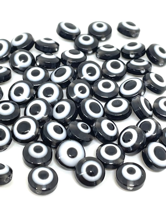 Black and White Eye Beads Eyeball Beads Halloween Beads - Etsy