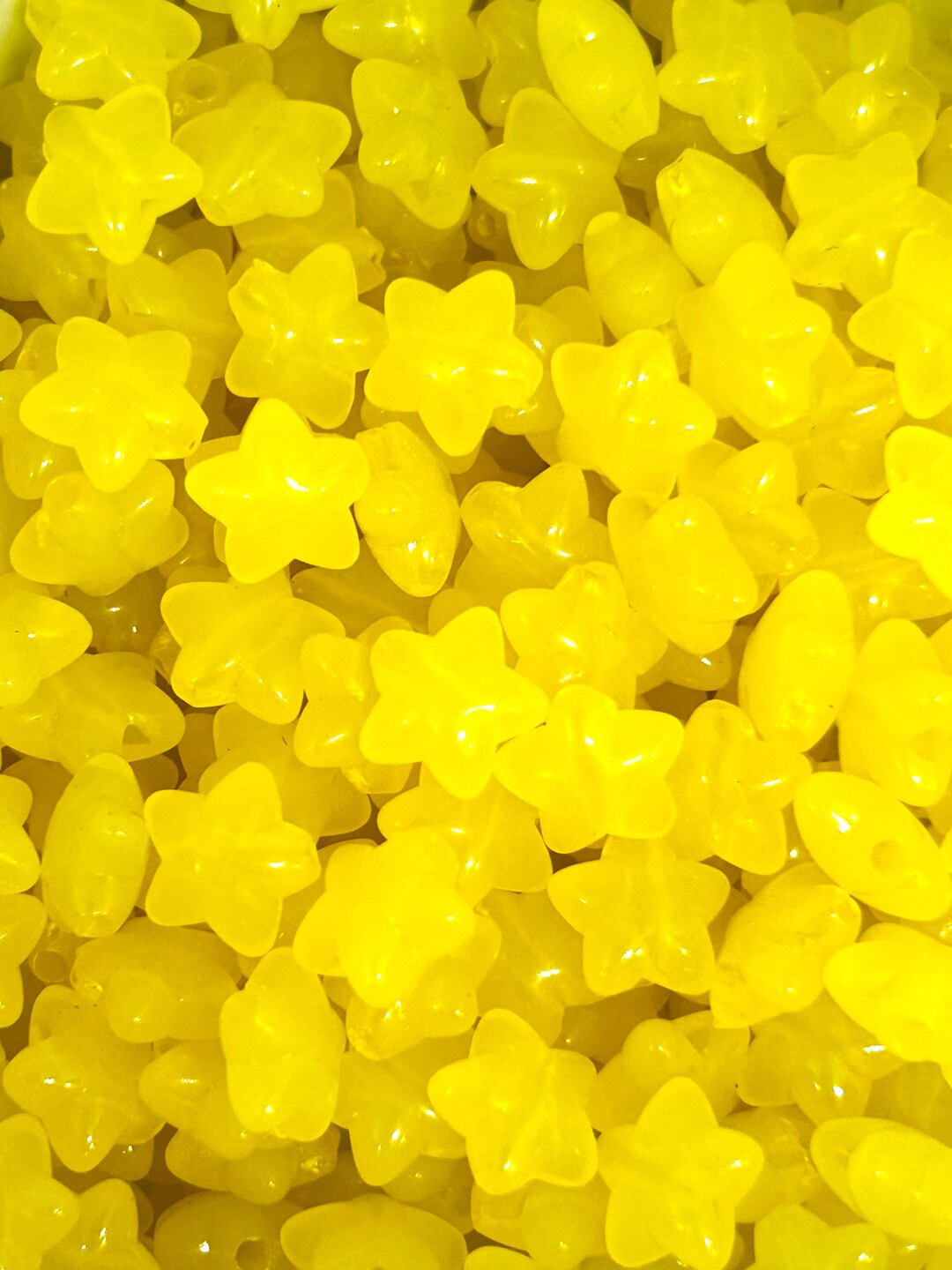 Twinkle Twinkle Translucent Yellow Star Beads, Jewelry Craft Supplies ...