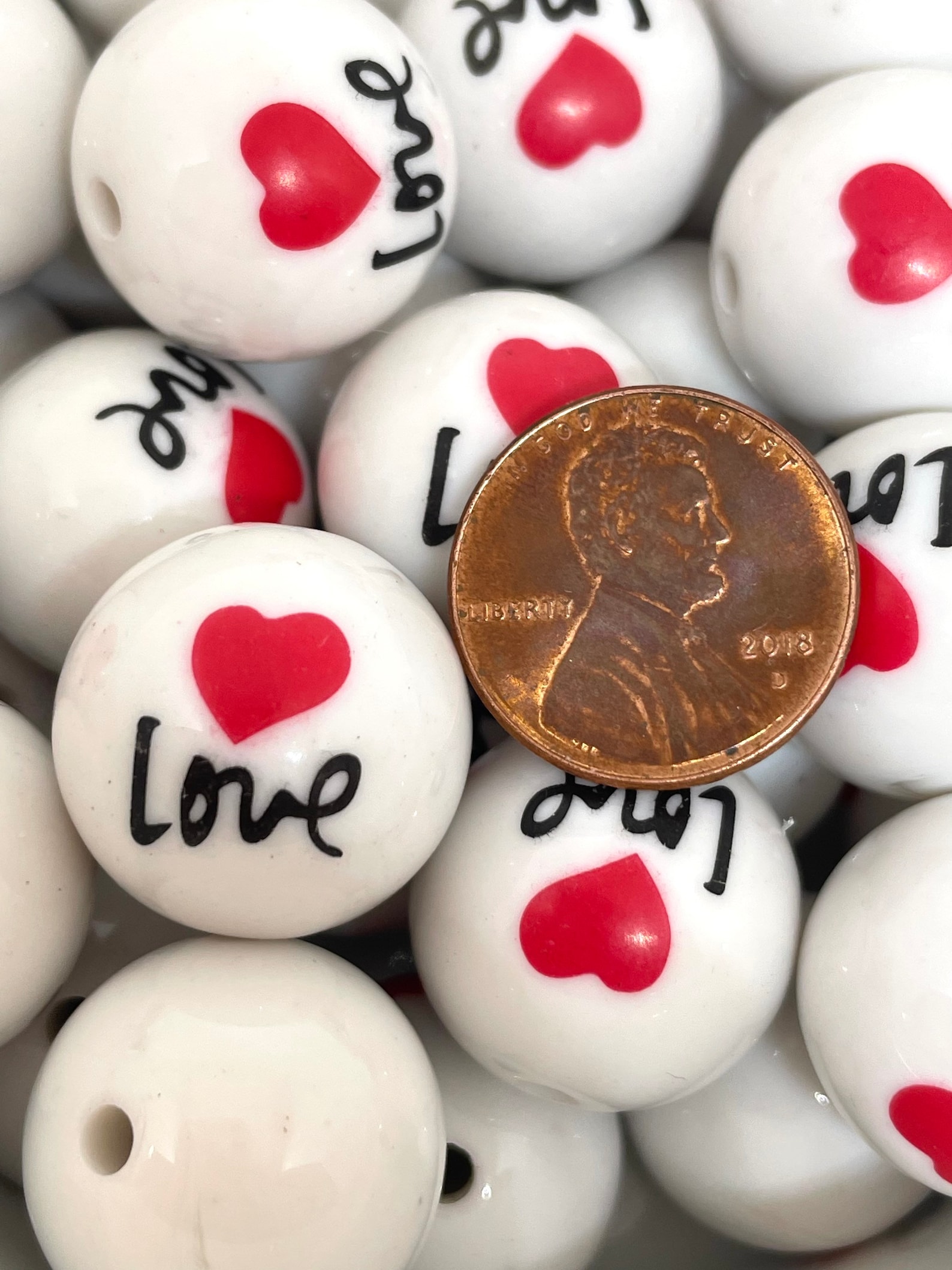 20mm Chunky Love Beads for Jewelry Making Valentine's Day - Etsy