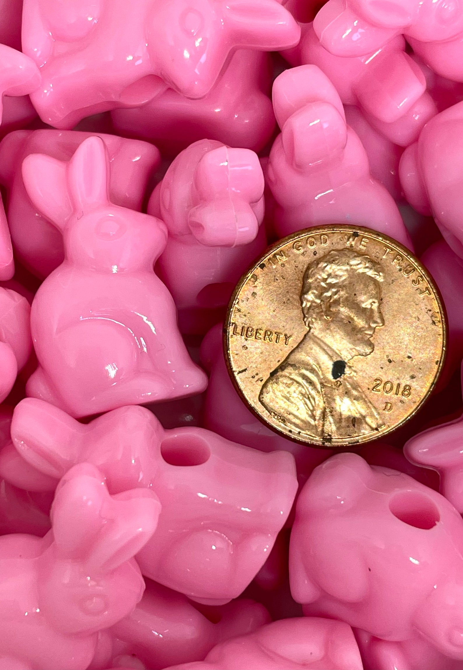 Pink Rabbit Beads for Easter, Strawberry Beads for Jewelry Making ...