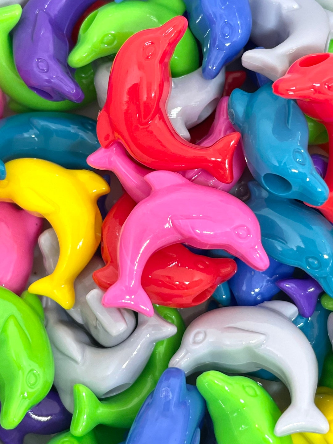 Bright Colored Dolphin Beads for Jewelry Making, Dolphin Charms, Ocean ...