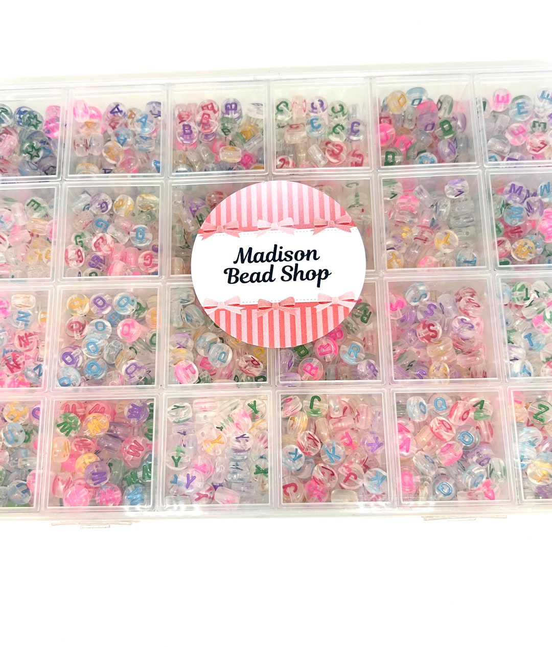 Clear Rainbow Alphabet Bead Kit, Friendship Bracelet Beads, DIY Jewelry ...