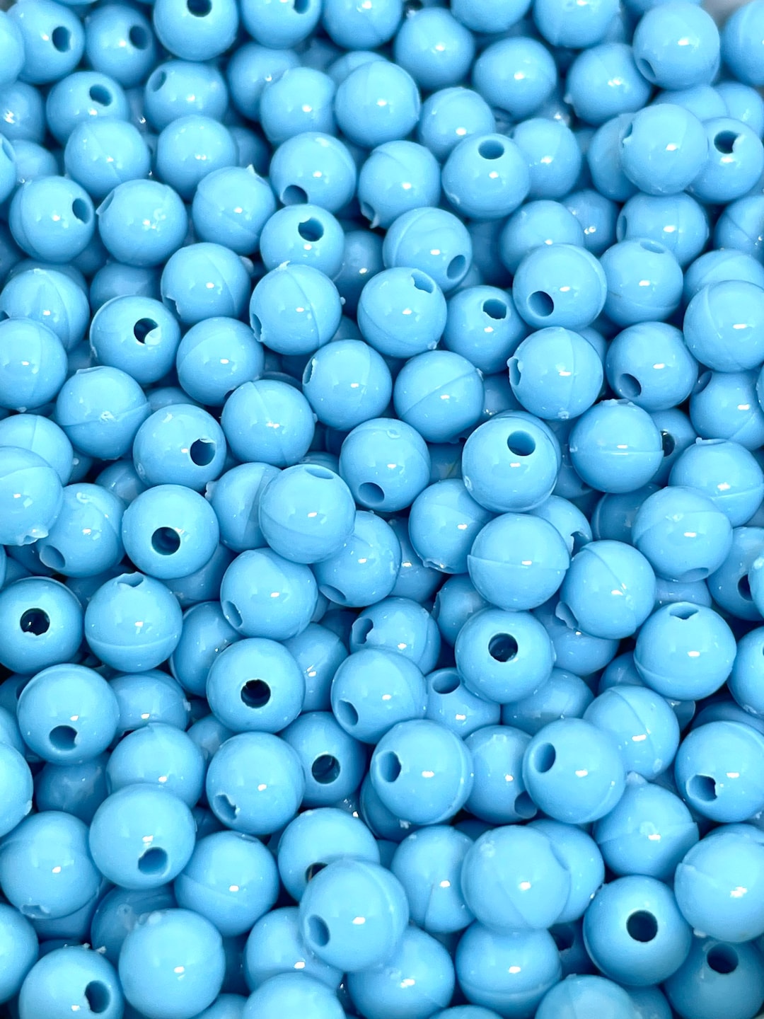 Baby Blue Round Beads for Bracelet, 6mm Beads for Necklace, Blue Beads ...